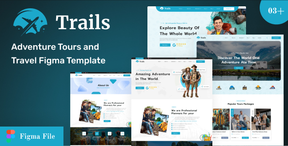 Trails-Adventure Tours and Travel Figma Template by Website_Stock | ThemeForest